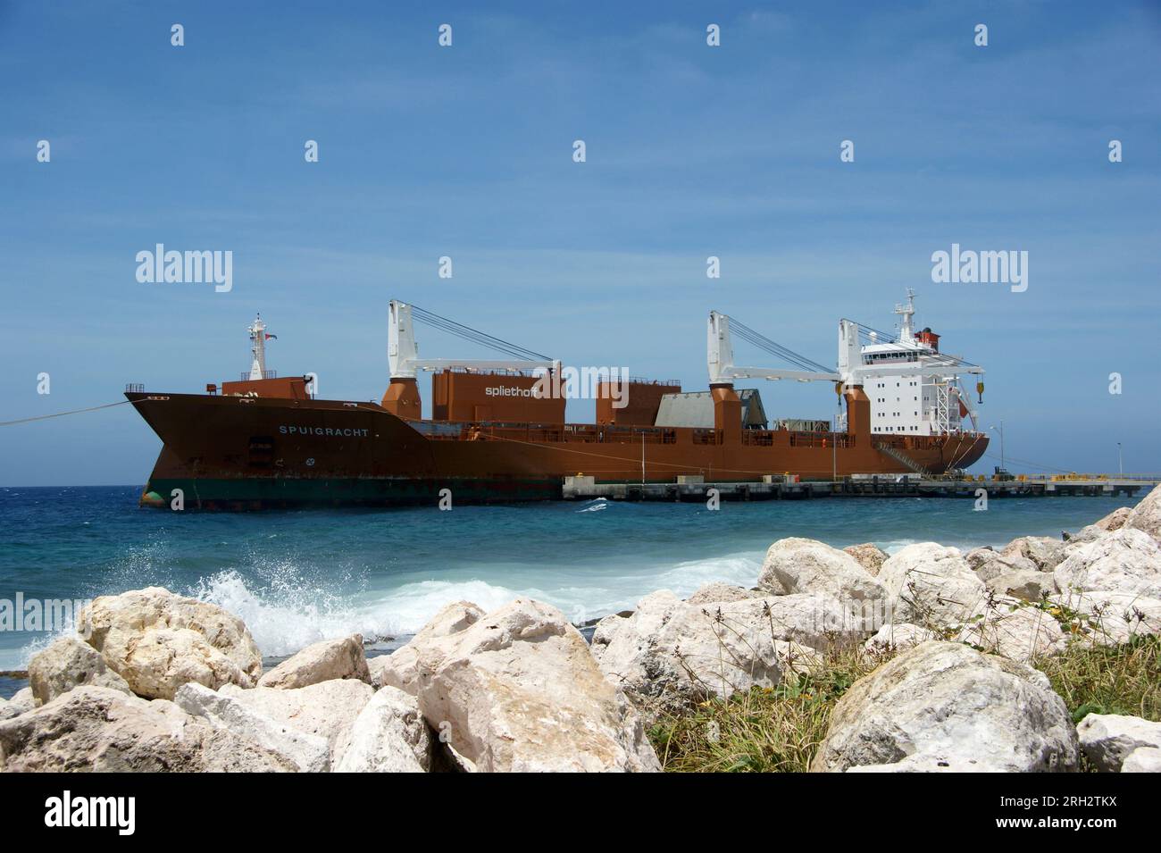 Dutch ship of the Spliethoff company, named 'Spuigracht', is moored at ...
