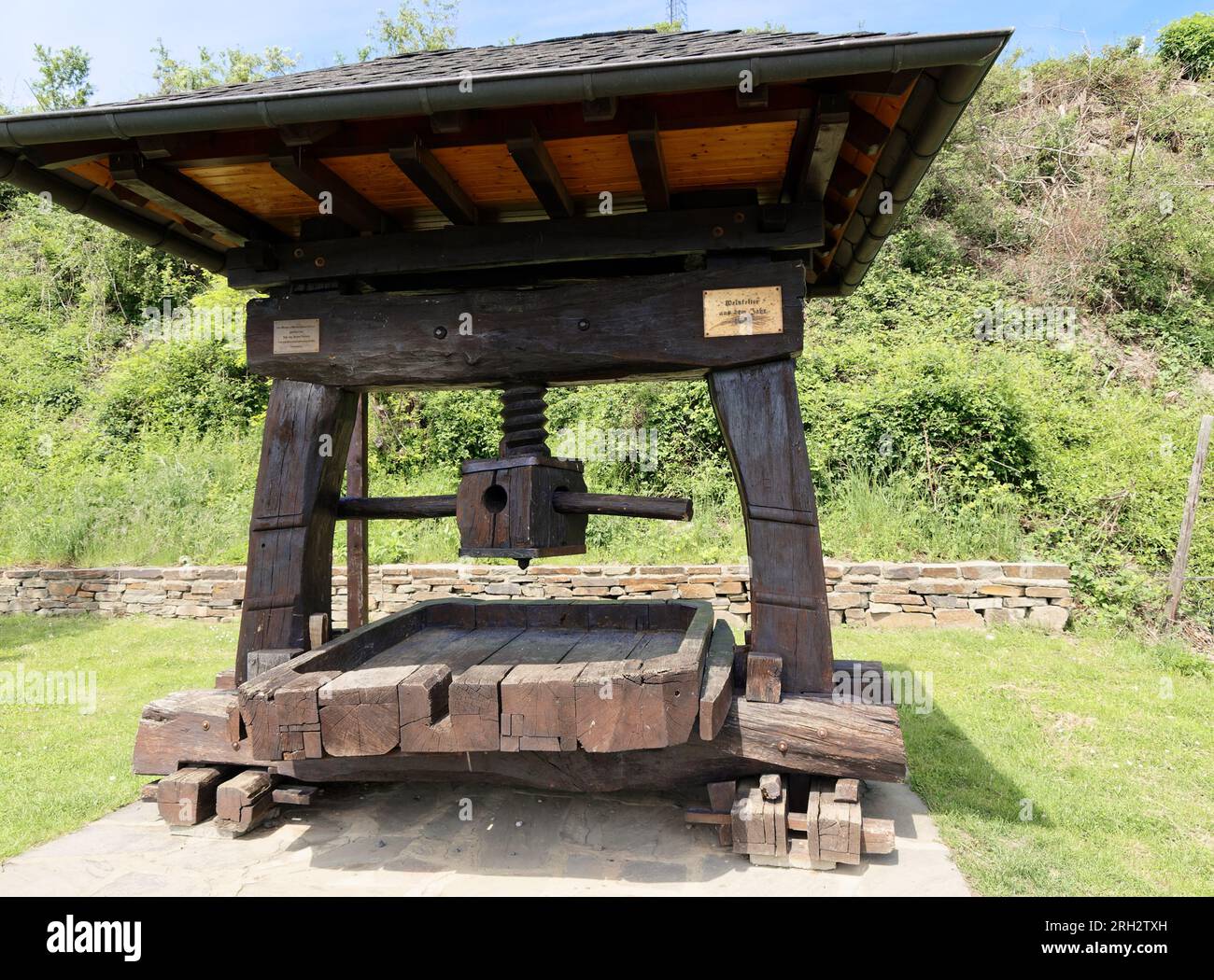 Old wine press from 1794 in a wine-growing region, Bad Neuenahr Stock ...
