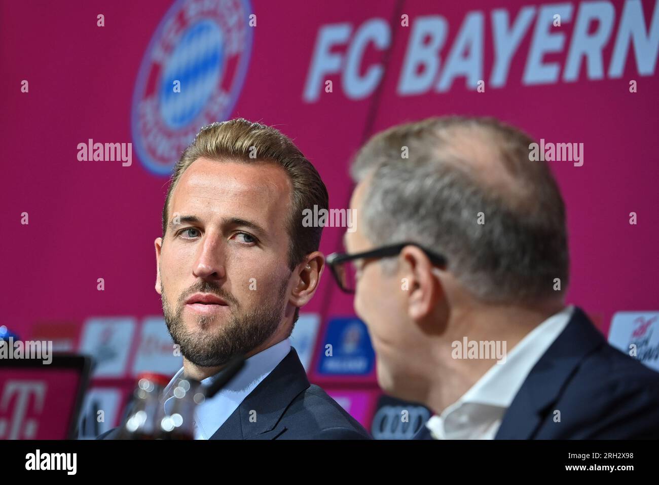 Bayern Munich new player Harry Kane is introduced by Bayern Munich CEO ...