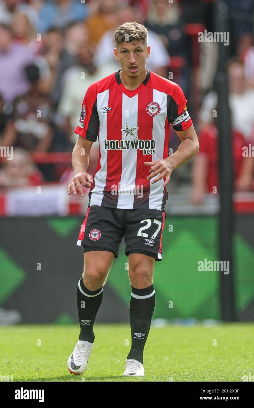 London, UK. 13th Aug, 2023. Vitaly Janelt of Brentford during the ...