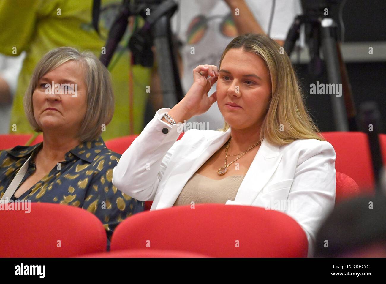 Harry Kane's wife Katie Goodland (right) as Bayern Munich announce ...