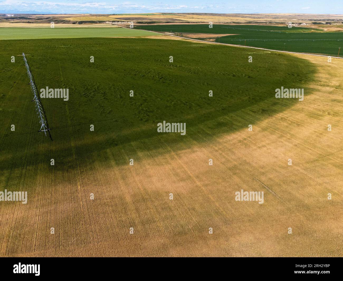 Magrath, Canada. 25th July, 2023. A centre pivot irrigation system, a ...