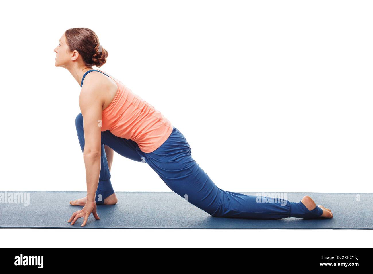 Woman exercise lunge studio Cut Out Stock Images & Pictures - Alamy