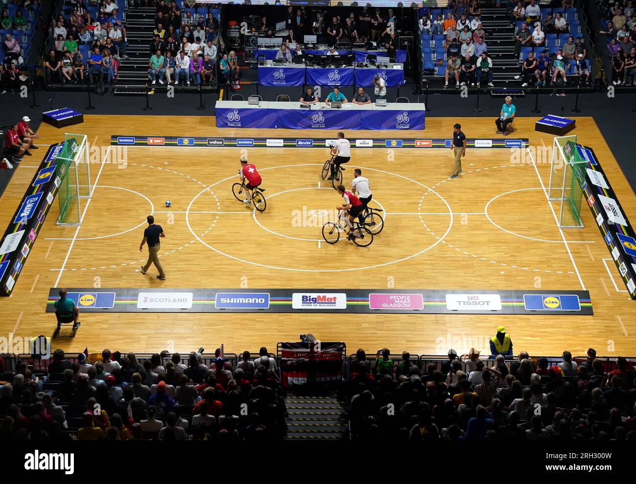 Action from the Germany against Switzerland Men Elite Cycle ball final ...