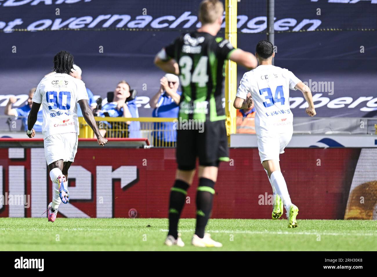 Brugge, Belgium. 13th Aug, 2023. Genk's Christopher Bonsu Baah ...