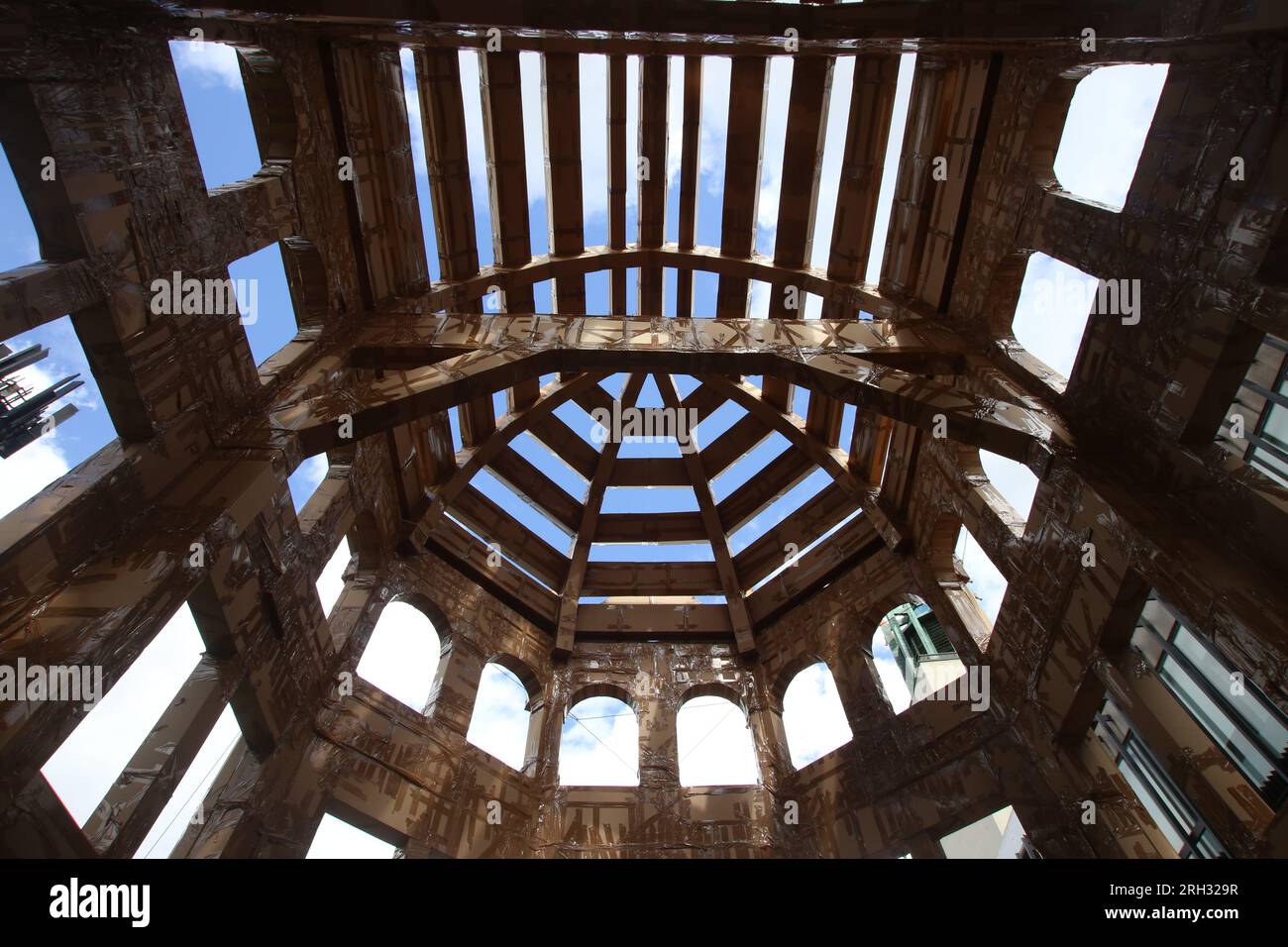 Newcastle upon Tyne, UK, 13th August, 2023. Monumental Construction built out of carboard ...