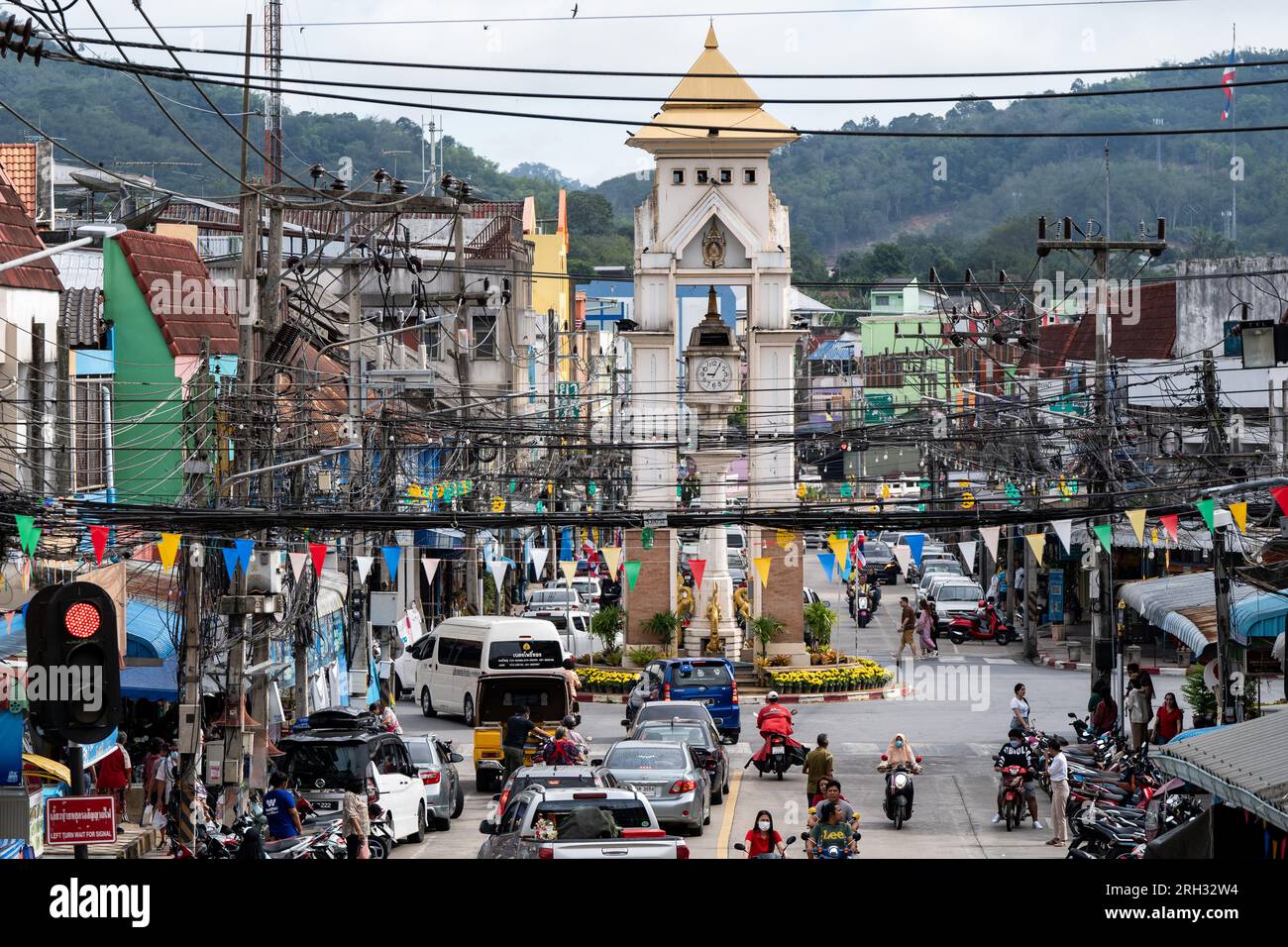Betong, Thailand. 13th Aug, 2023. A general view of the clock tower in ...