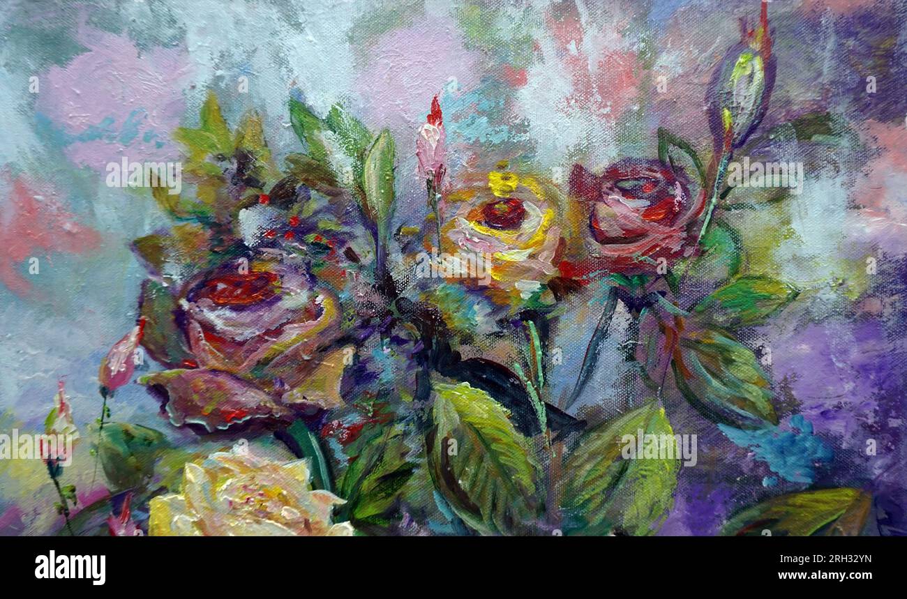 Rose flower painting hi-res stock photography and images - Alamy
