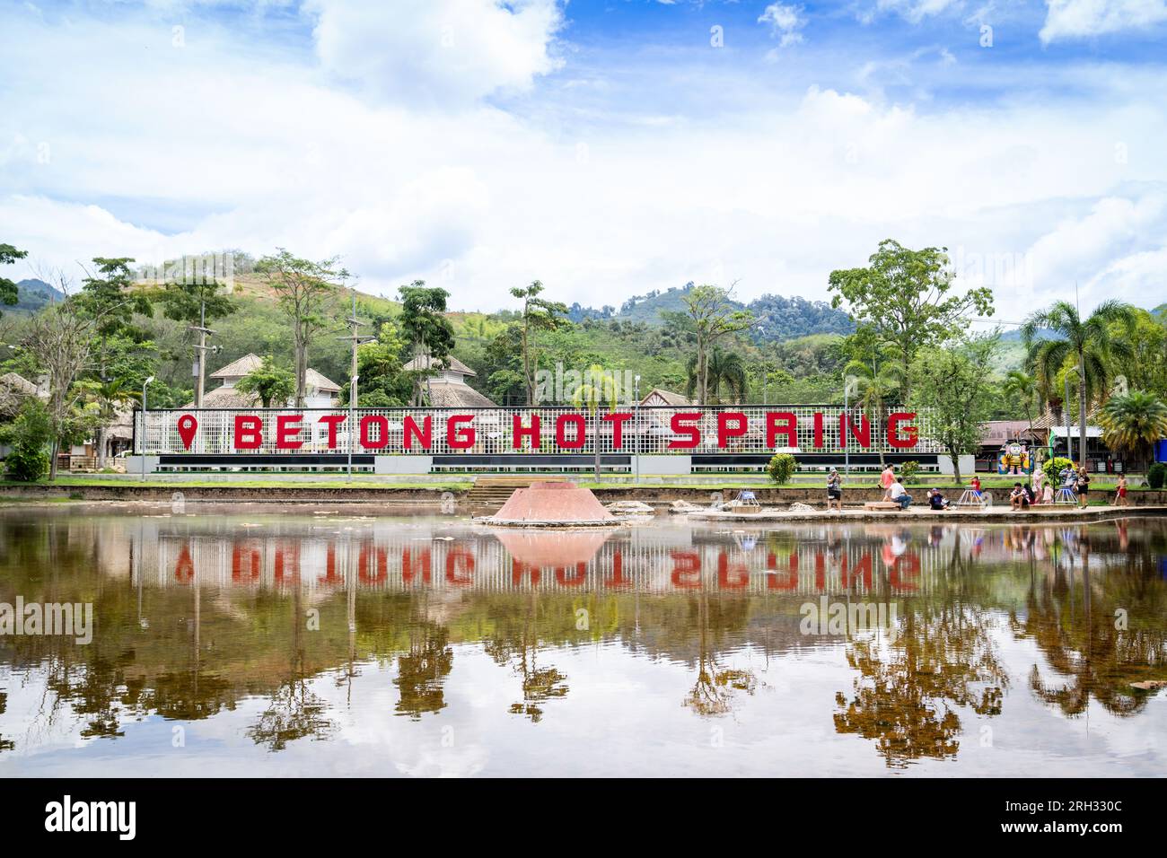 Betong, Thailand. 13th Aug, 2023. A general view of Betong Hot Springs ...