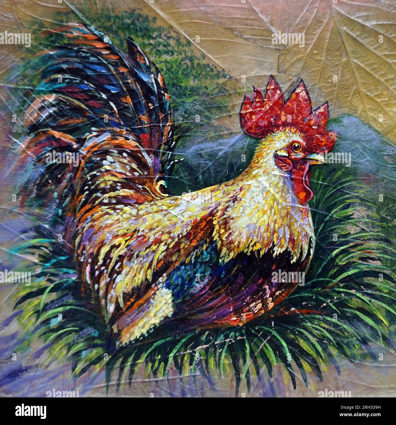 Art painting Acrylic color hen Stock Photo - Alamy