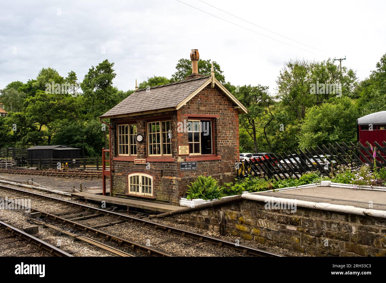 Traditional signal house in Goathland station on the North York Moors ...