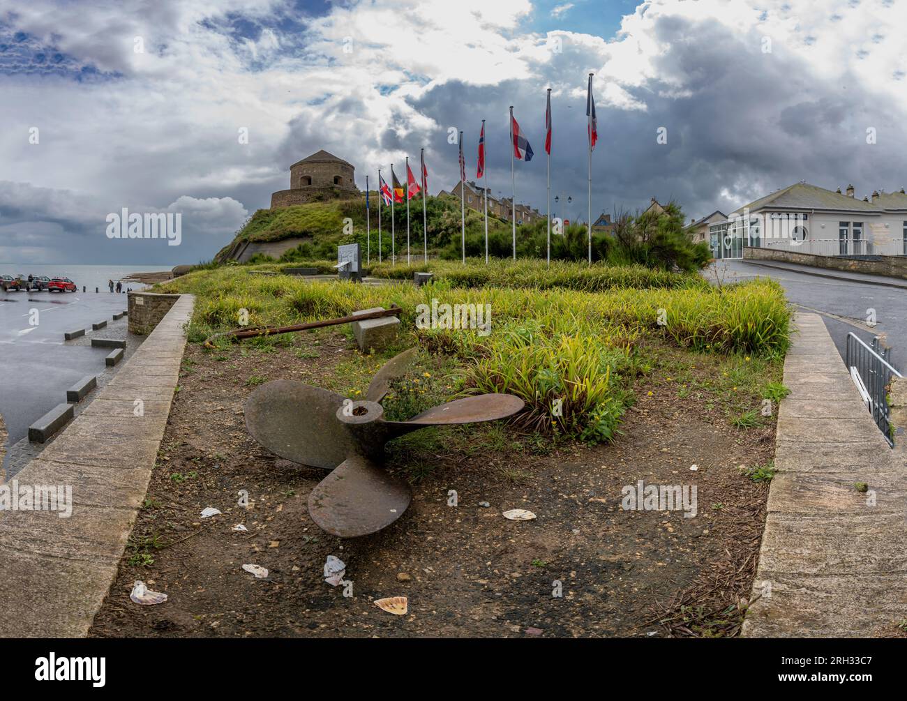Port-en-Bessin-Huppain, France - 07 24 2023: Panoramic view of the ...