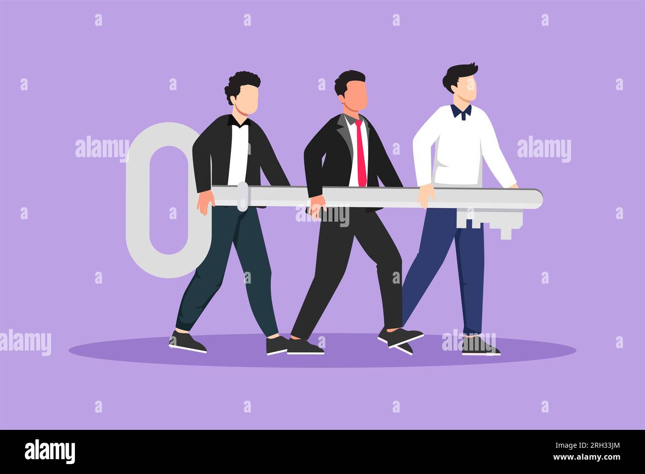 Character flat drawing of problem solving team of business man with a ...
