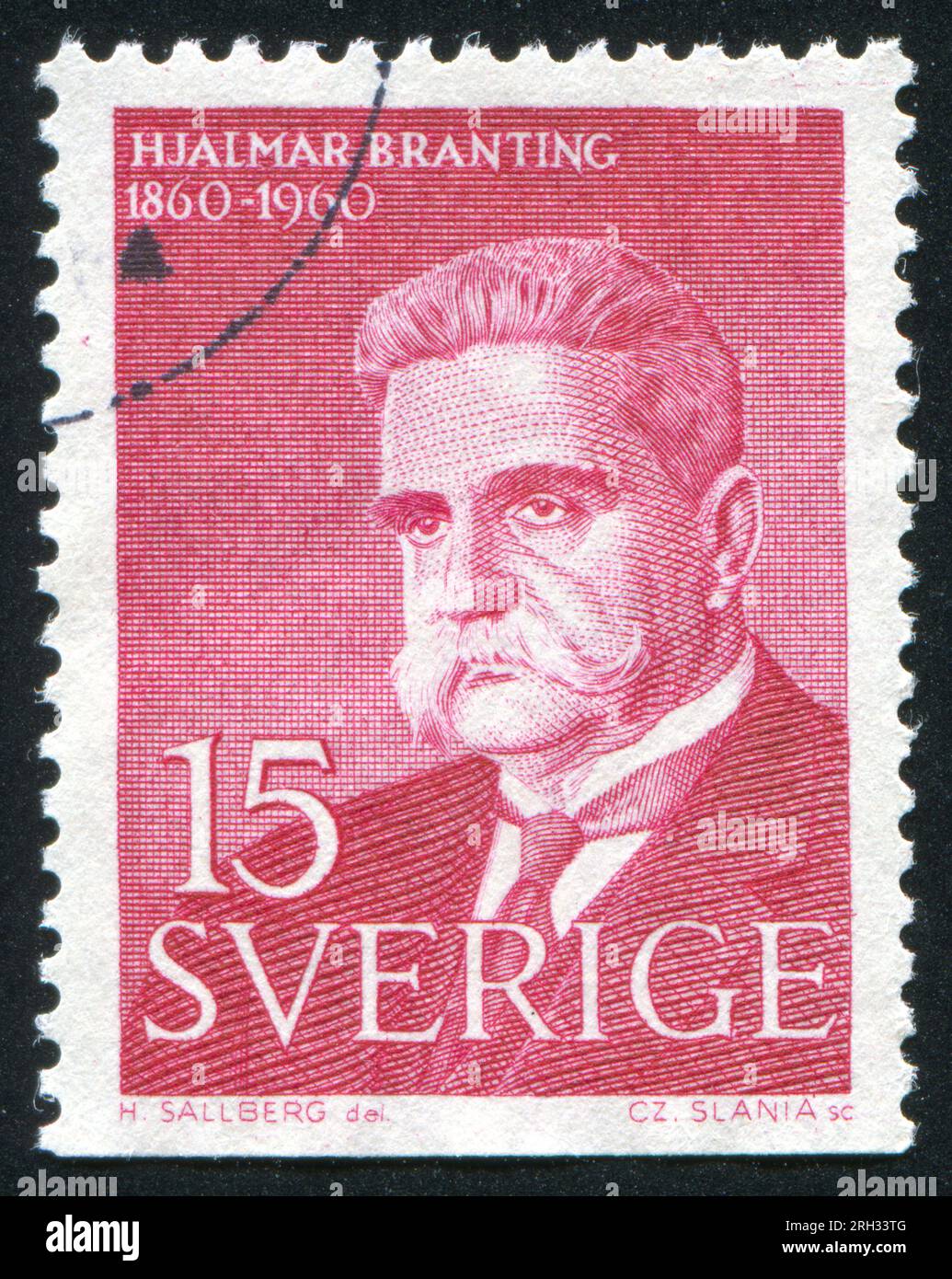 SWEDEN - CIRCA 1960: stamp printed by Sweden, shows Hjalmar Branting ...
