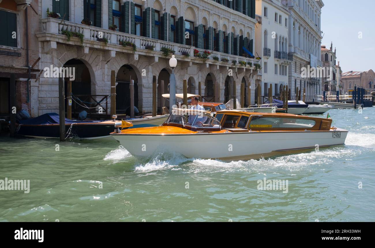 Water taxi on the Grand Canal, Venice, Italy Stock Photo - Alamy