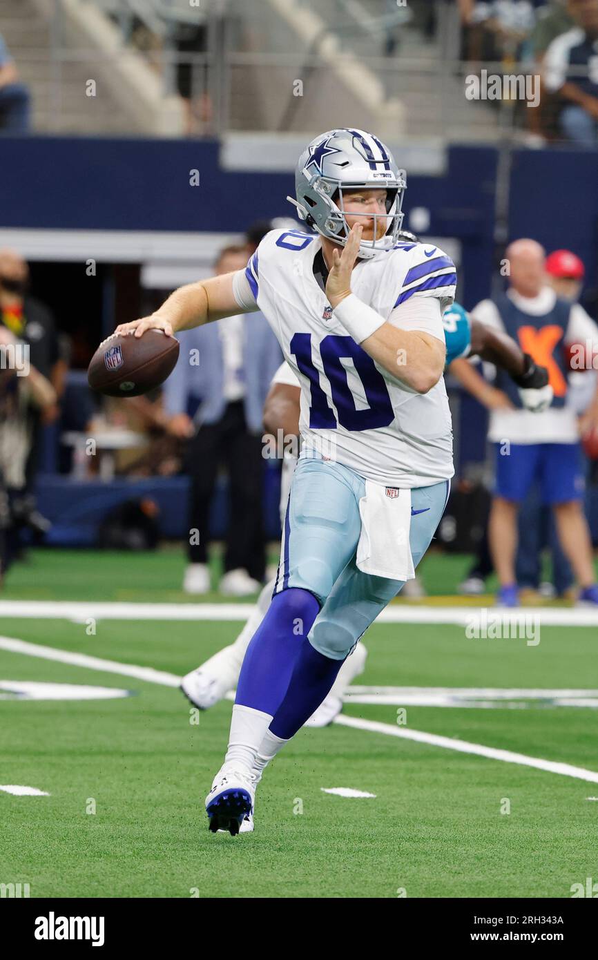 Dallas Cowboys quarterback Cooper Rush (10) throws the ball during an ...