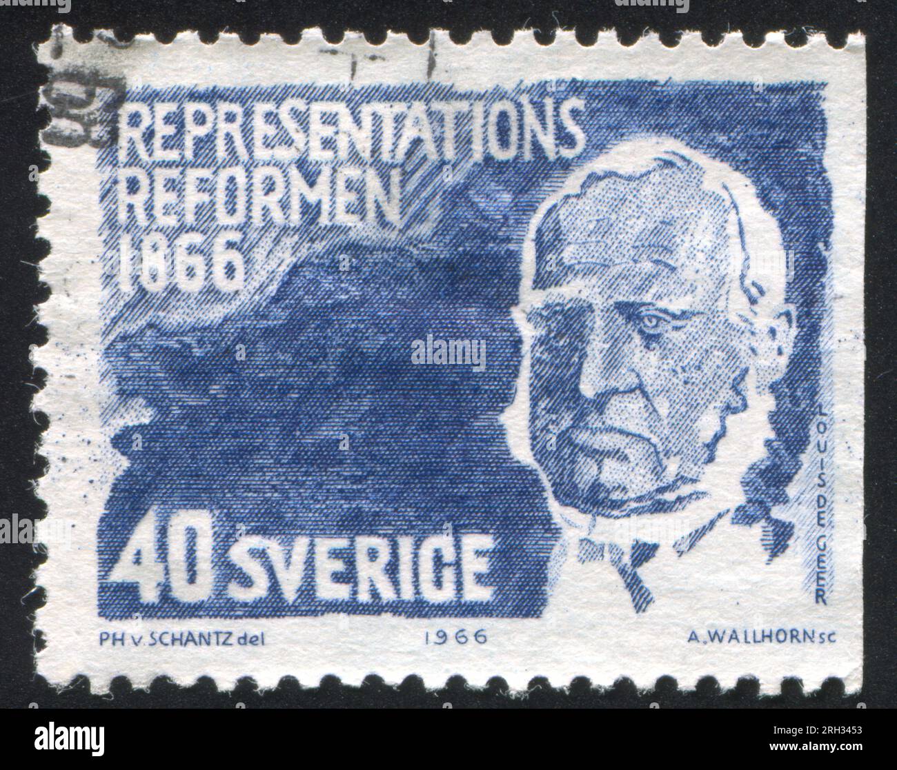 SWEDEN - CIRCA 1966: stamp printed by Sweden, shows Baron Louis Gerhard ...