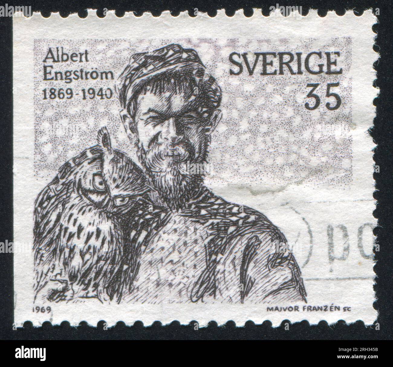 SWEDEN - CIRCA 1969: stamp printed by Sweden, shows Albert Engstrom ...