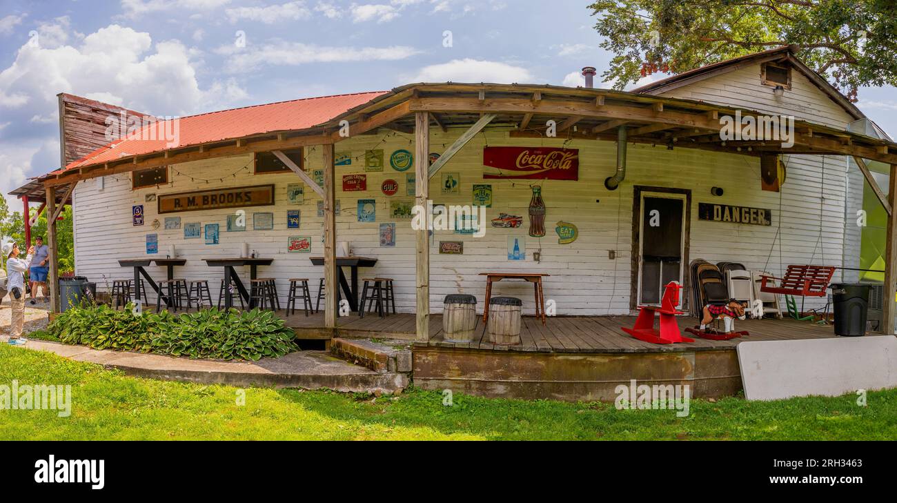 Rugby, Tennessee, USA - July 29, 2023: Panorama image of the side of ...