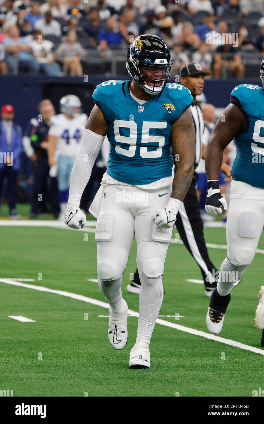 Jacksonville Jaguars defensive end Roy Robertson-Harris (95) reacts to ...