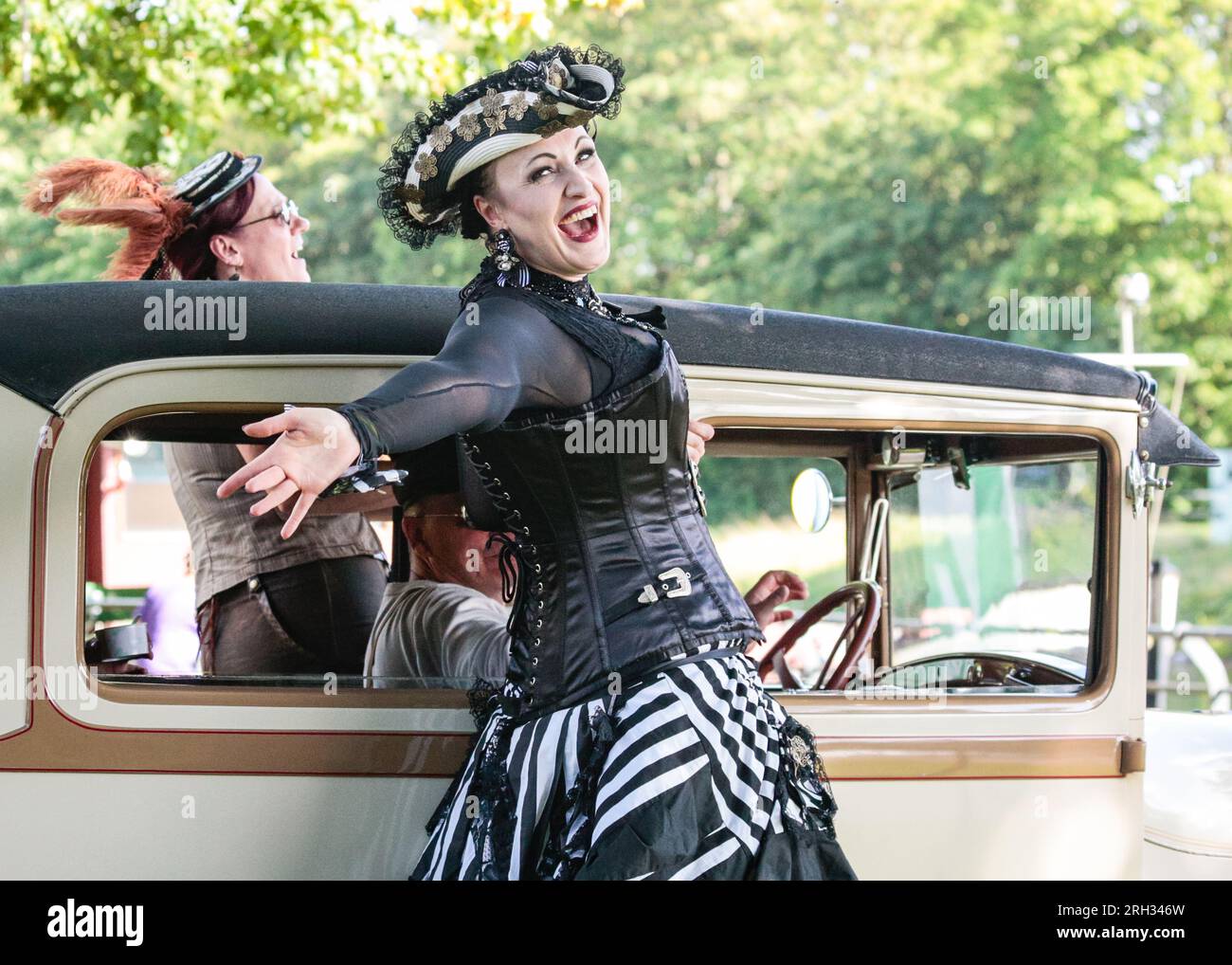 Henrichenburg, Waltrop, Germany. 13th Aug, 2023. A steampunk group ...