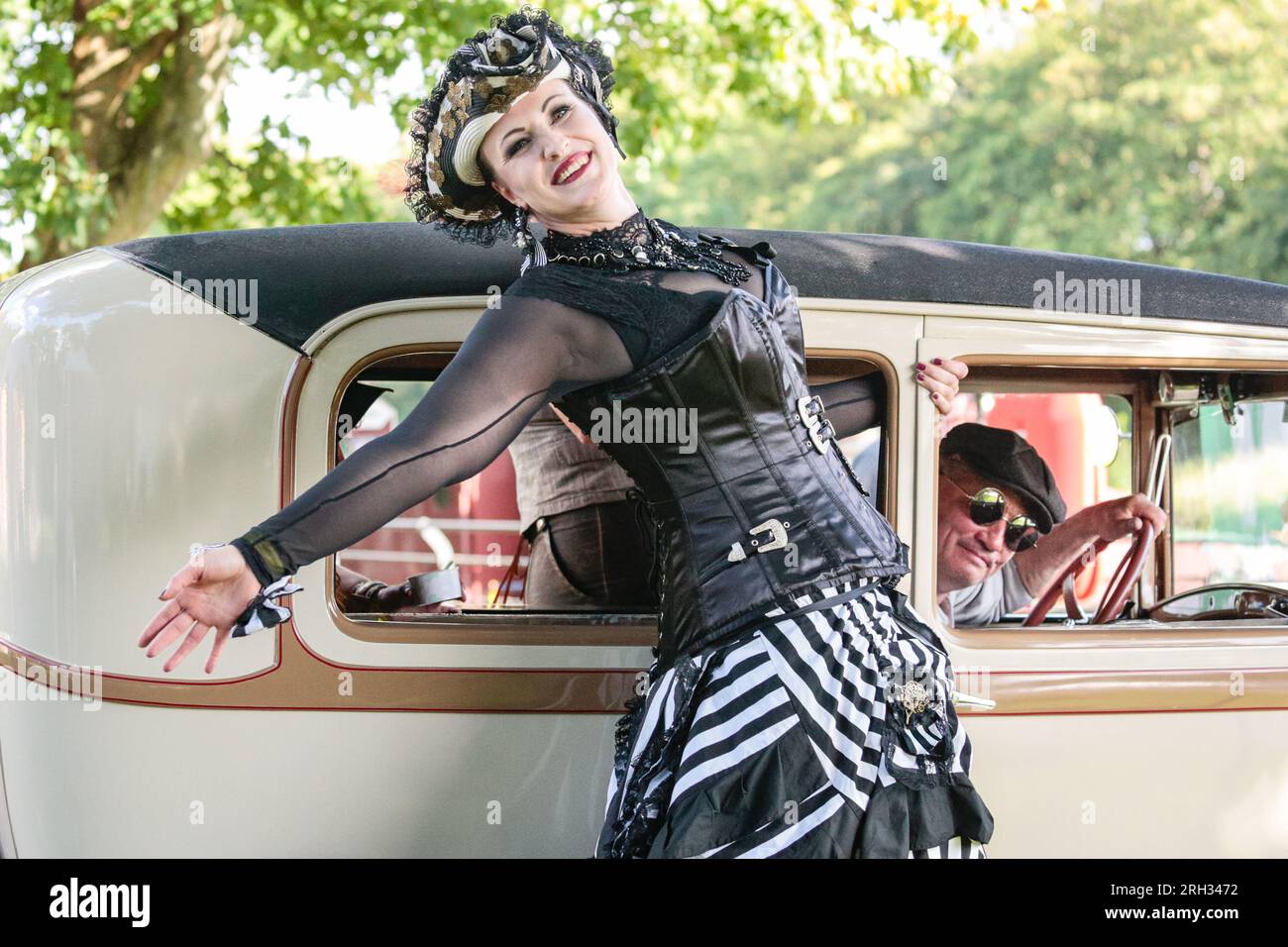 Henrichenburg, Waltrop, Germany. 13th Aug, 2023. A steampunk group ...