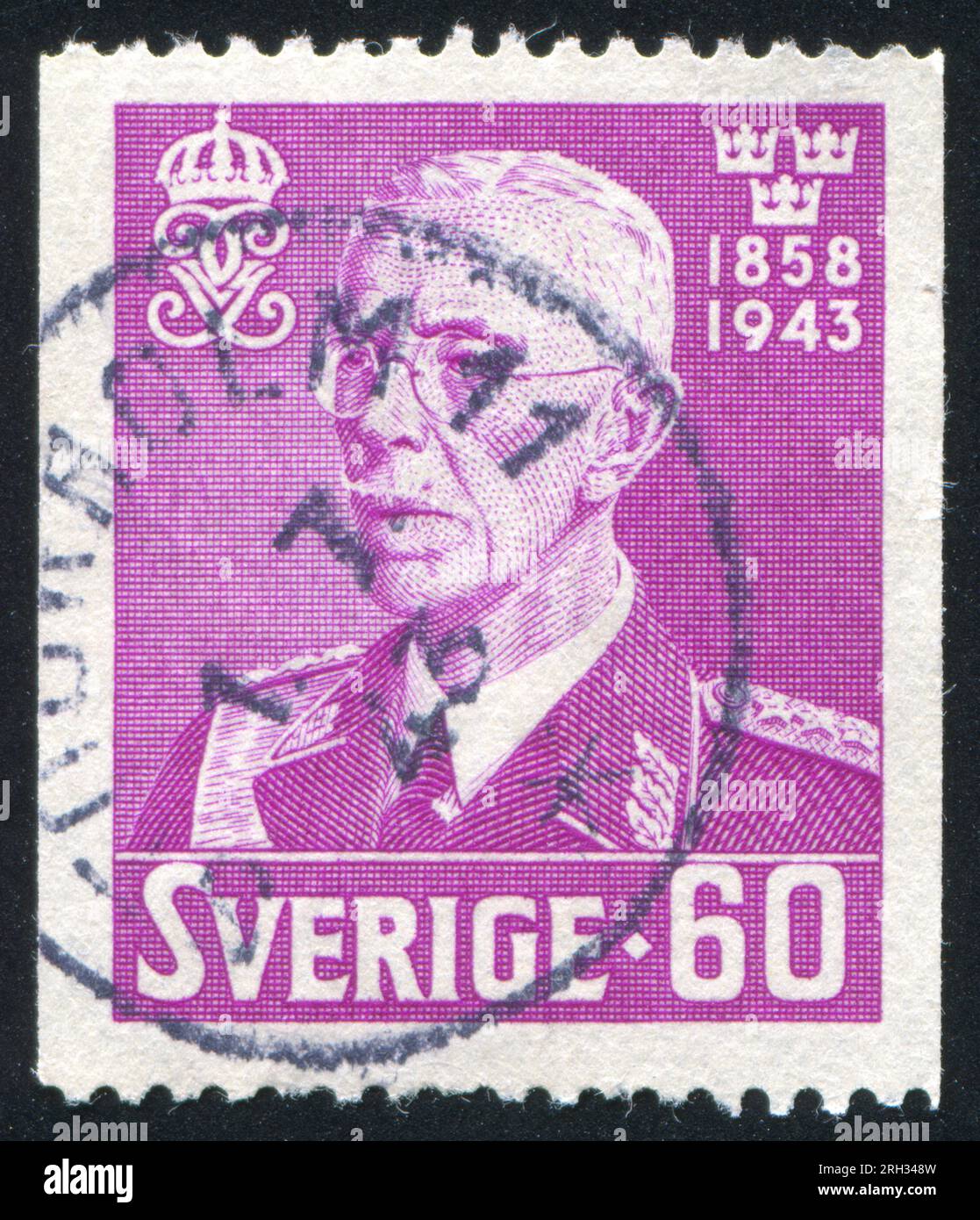 SWEDEN - CIRCA 1943: stamp printed by Sweden, shows King Gustaf V ...