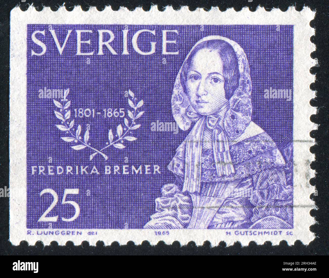 SWEDEN - CIRCA 1965: stamp printed by Sweden, shows Fredrika Bremer ...