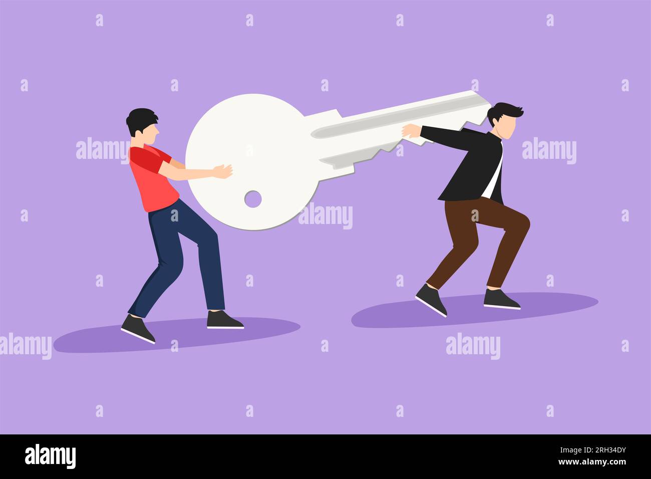 Cartoon flat style drawing teamwork, coworking, cooperation ...