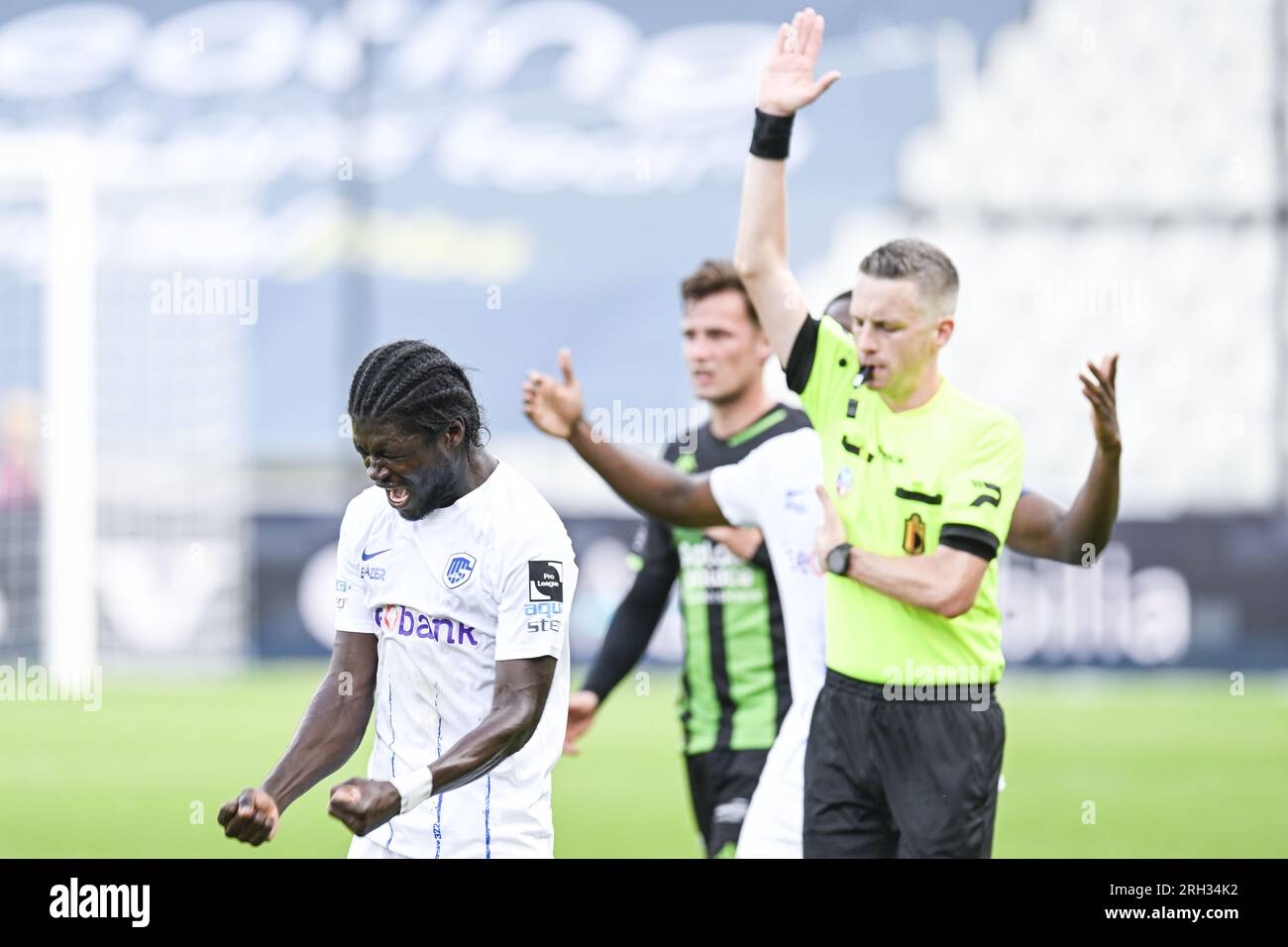 Brugge, Belgium. 13th Aug, 2023. Genk's Christopher Bonsu Baah ...