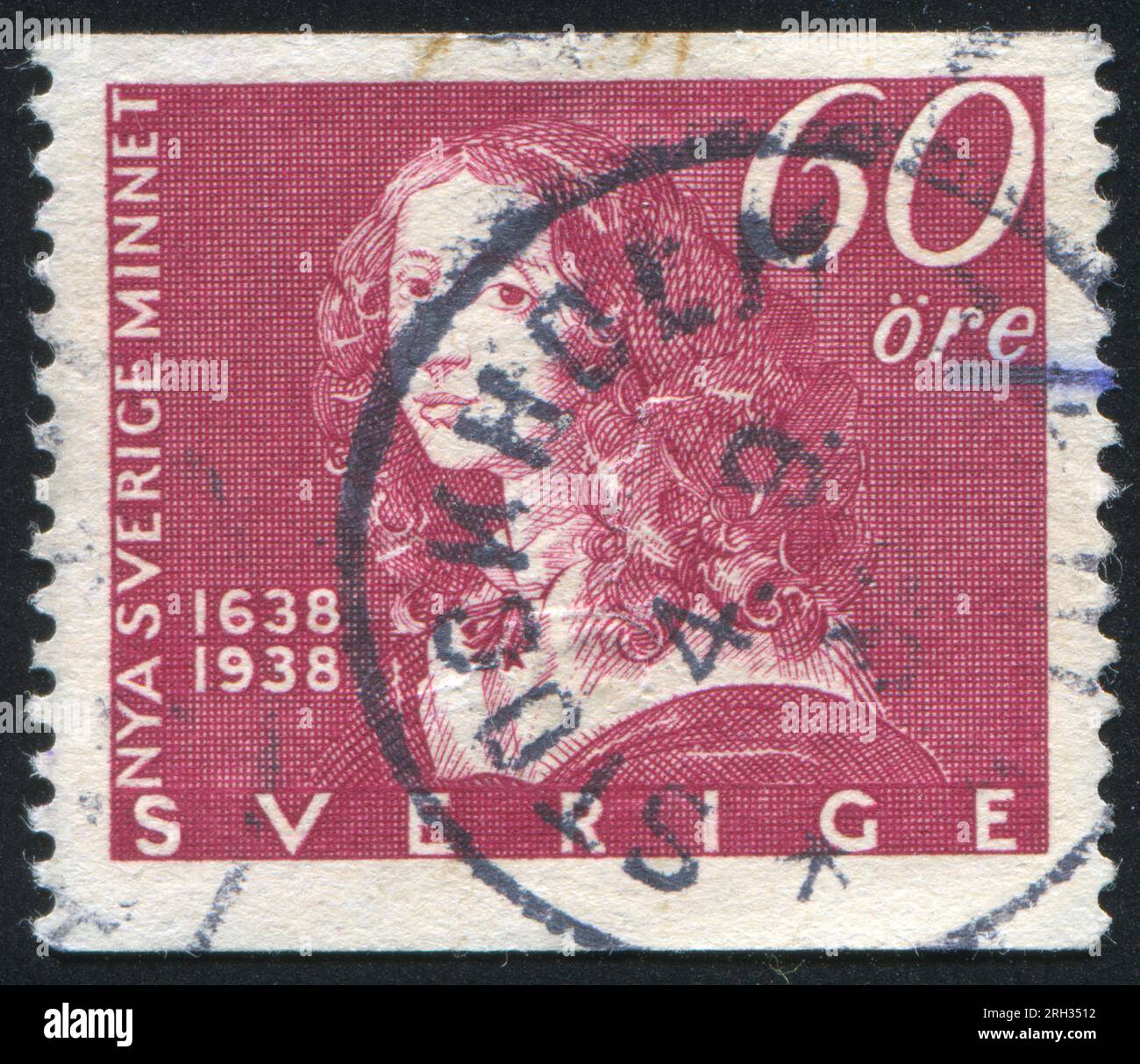 SWEDEN - CIRCA 1938: stamp printed by Sweden, shows Queen Christina ...