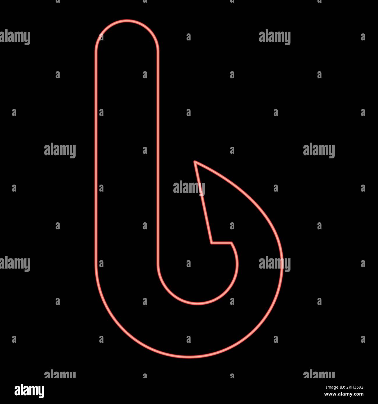 Neon hook red color vector illustration image flat style light Stock ...