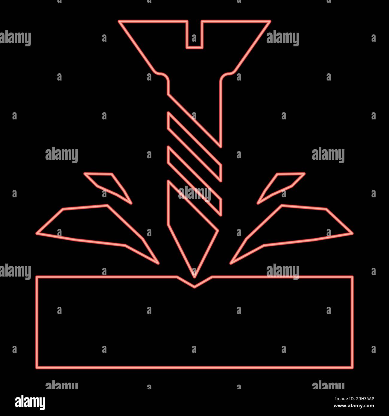 Neon self-tapping screw is screwed into the material shavings scatter ...