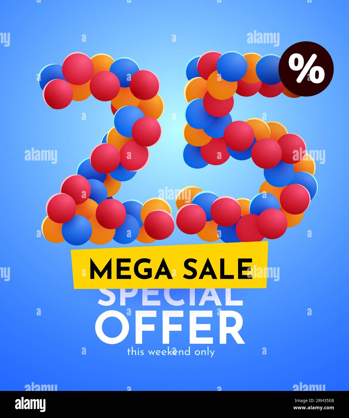 25 percent Off. Discount creative composition. Mega Sale. Vector ...
