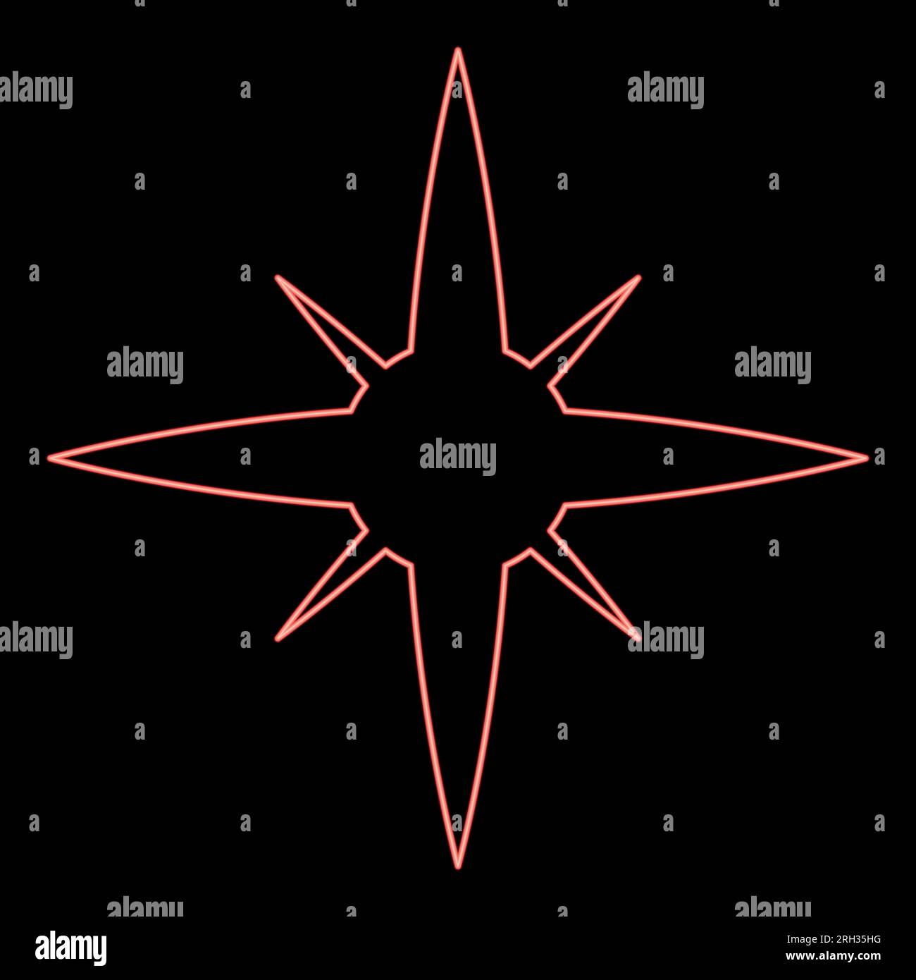 Neon star spark red color vector illustration image flat style light ...