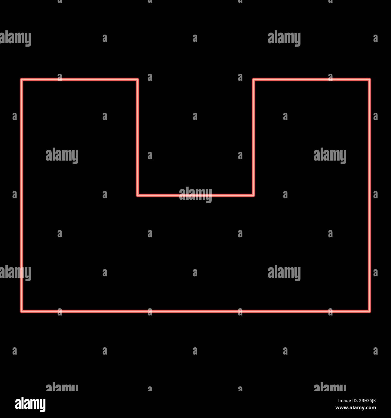 Neon pit with square hole ground dimple red color vector illustration ... Neon pit with square hole ground dimple red color vector illustration ...