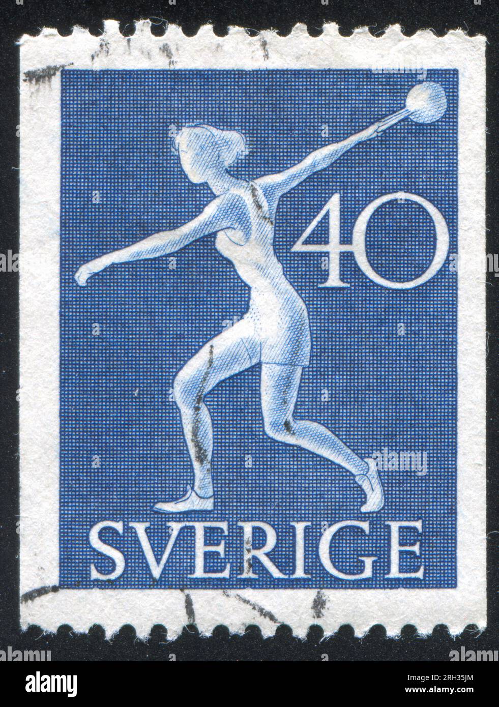SWEDEN - CIRCA 1953: stamp printed by Sweden, shows Woman throwing ...