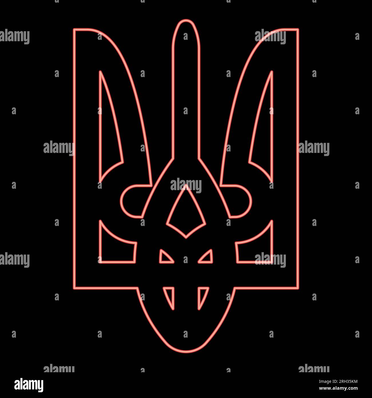 Neon emblem of Ukraine red color vector illustration image flat style ...