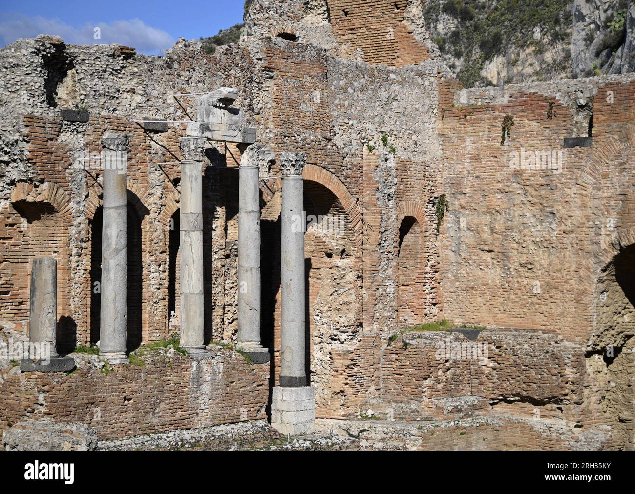 Landscape with scenic view of the Greco Romano Teatro antico di ...