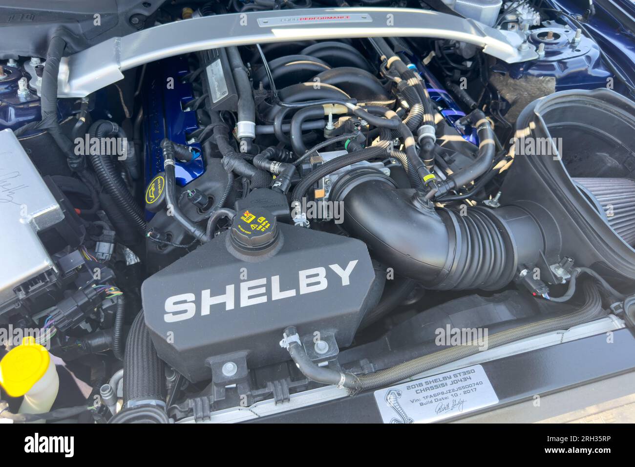 Little Elm, Texas - June 11, 2023: Ford Mustang GT500 Shelby engine ...