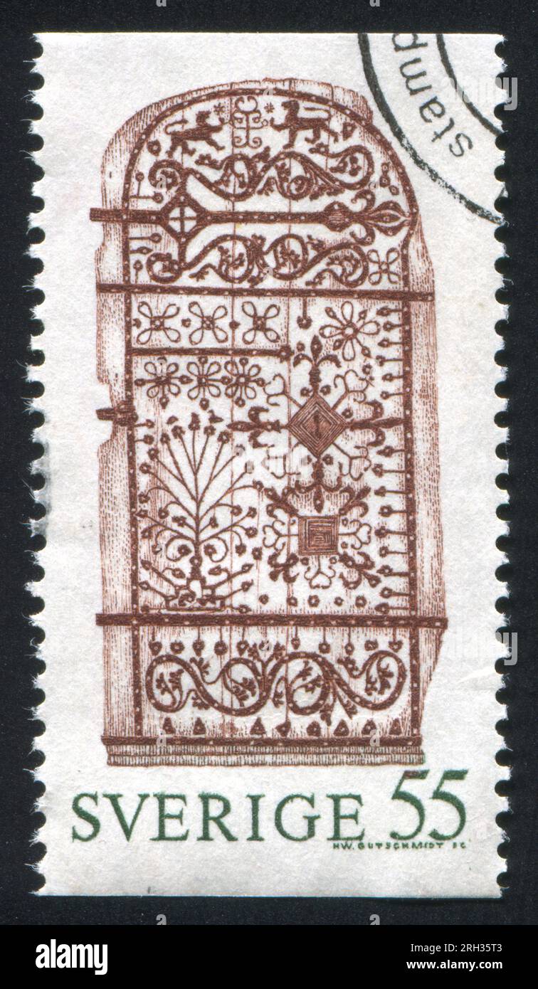 SWEDEN - CIRCA 1970: stamp printed by Sweden, shows Door with Iron ...