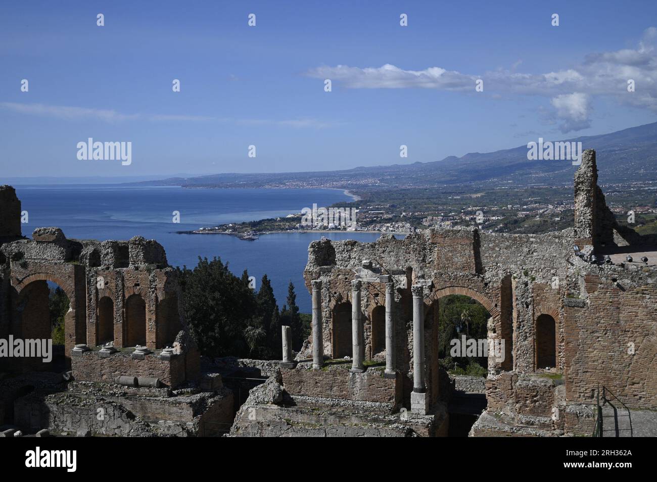 Landscape with scenic view of the Greco Romano Teatro Antico di ...