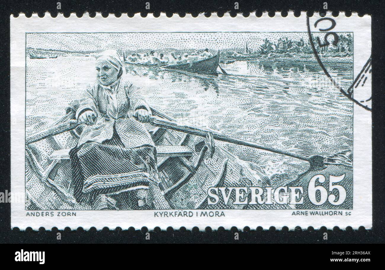 SWEDEN - CIRCA 1973: stamp printed by Sweden, shows Going to Church in ...