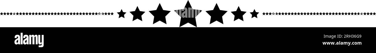 Star frame border horizontal line shape icon for decorative vintage ...