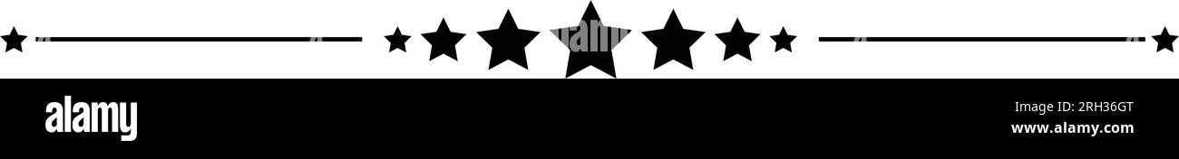 Star frame border horizontal line shape icon for decorative vintage ...