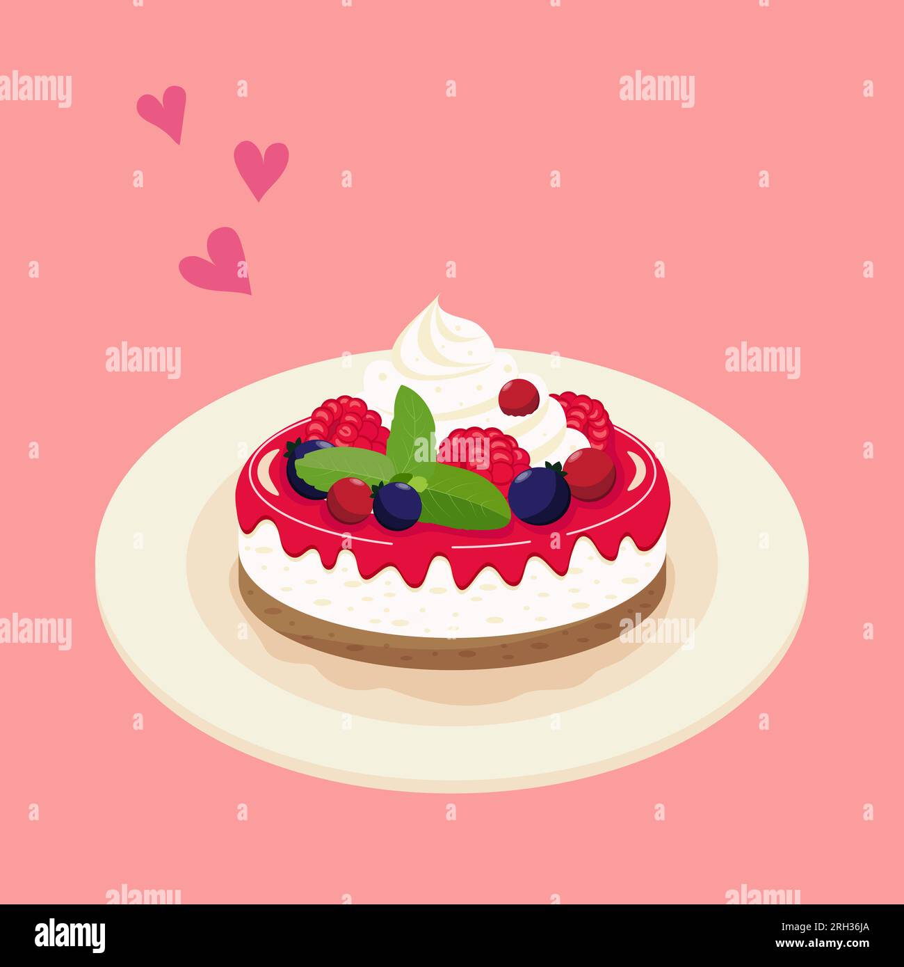 Whipped cream cake Stock Vector Images - Alamy