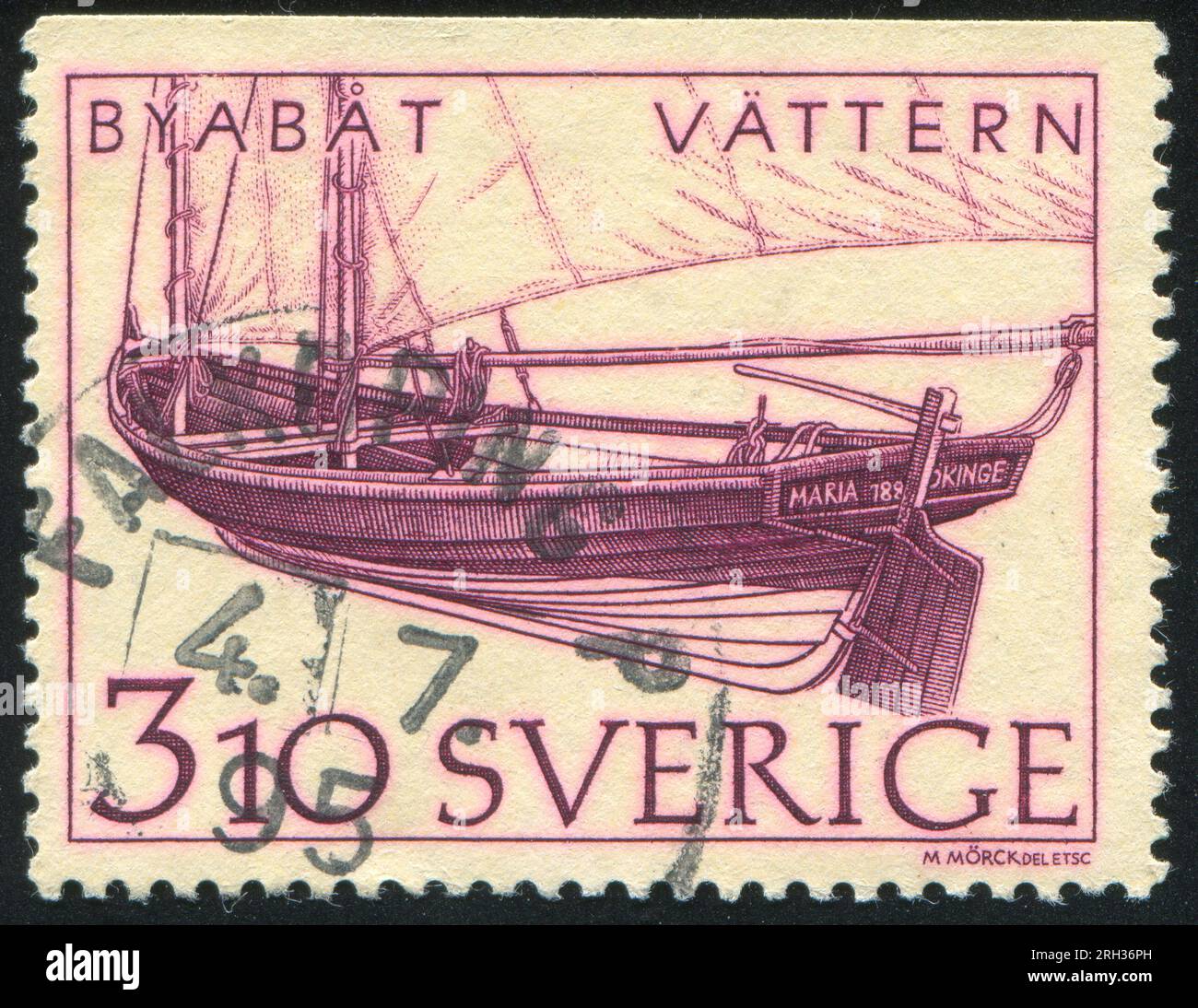SWEDEN - CIRCA 1988: stamp printed by Sweden, shows Village boat, circa ...