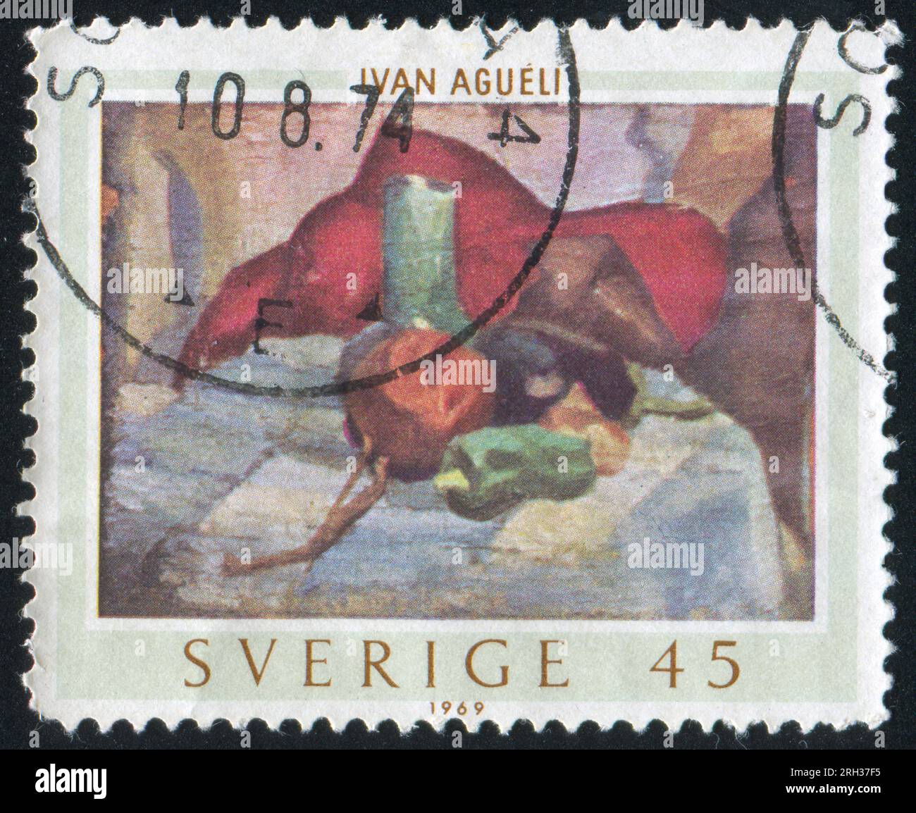 SWEDEN - CIRCA 1969: stamp printed by Sweden, shows Still life by Ivan ...