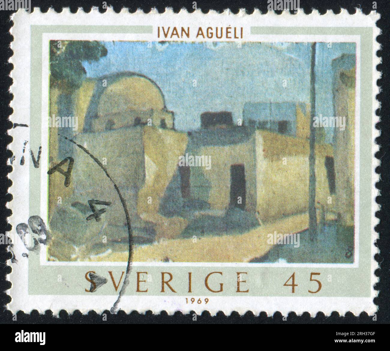SWEDEN - CIRCA 1969: stamp printed by Sweden, shows Near East town by ...