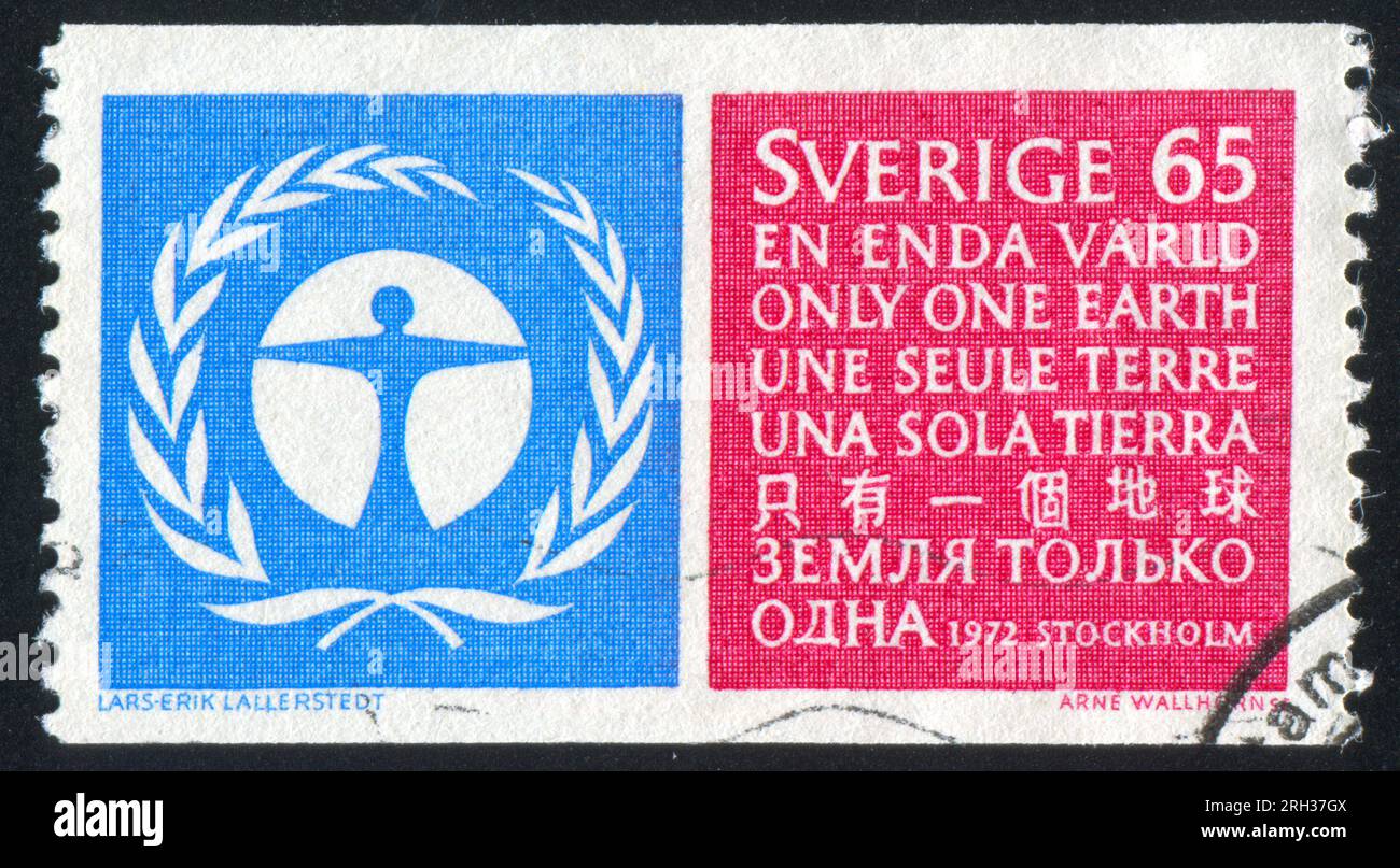SWEDEN - CIRCA 1972: stamp printed by Sweden, shows Only one Earth ...